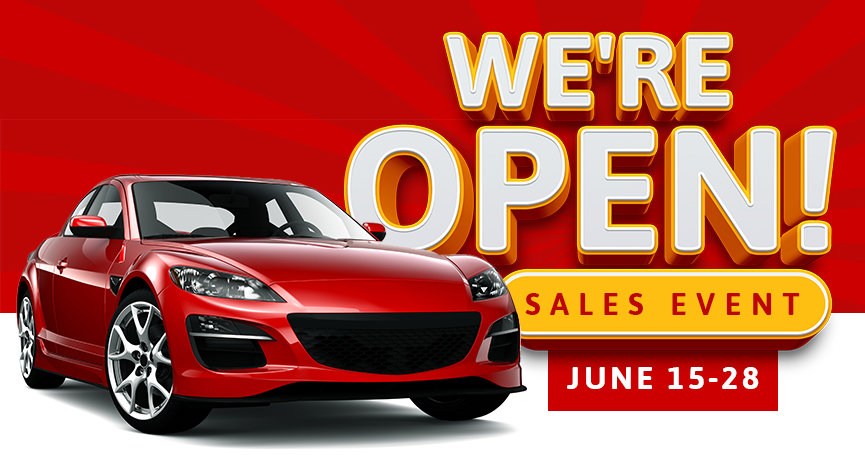We're Open! Sales Event
